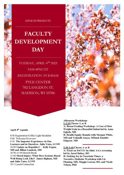 Faculty Development Day Flyer Uw Family Medicine Community Health